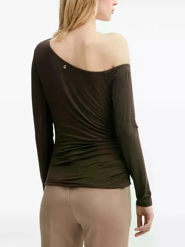 Guess One-shoulder Long-sleeve Top - Brown