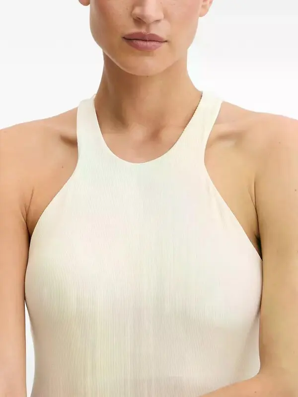 Guess Ribbed Racerback Tank Top - White