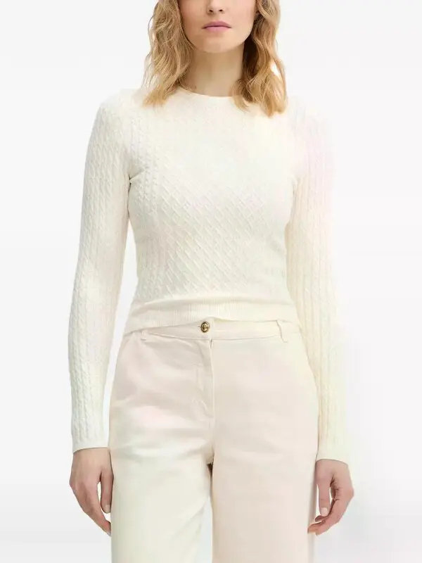Guess Patterned Knit Crew-neck Sweater
