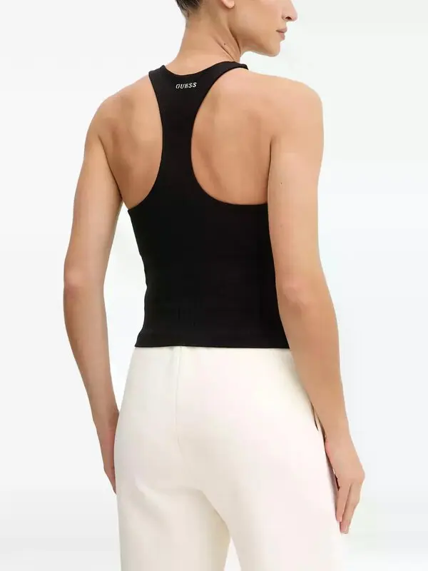 Guess Racerback Ribbed Tank Top - Black