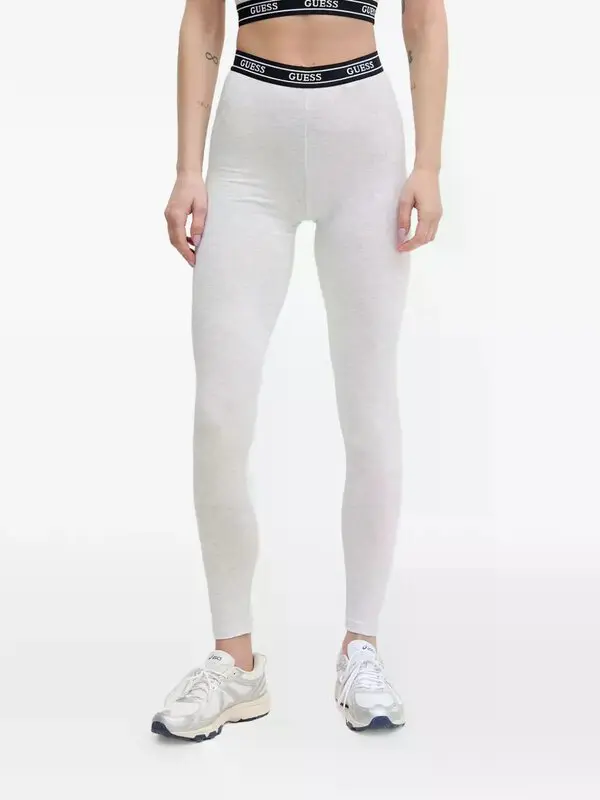 Guess Logo-waistband Leggings - Grey