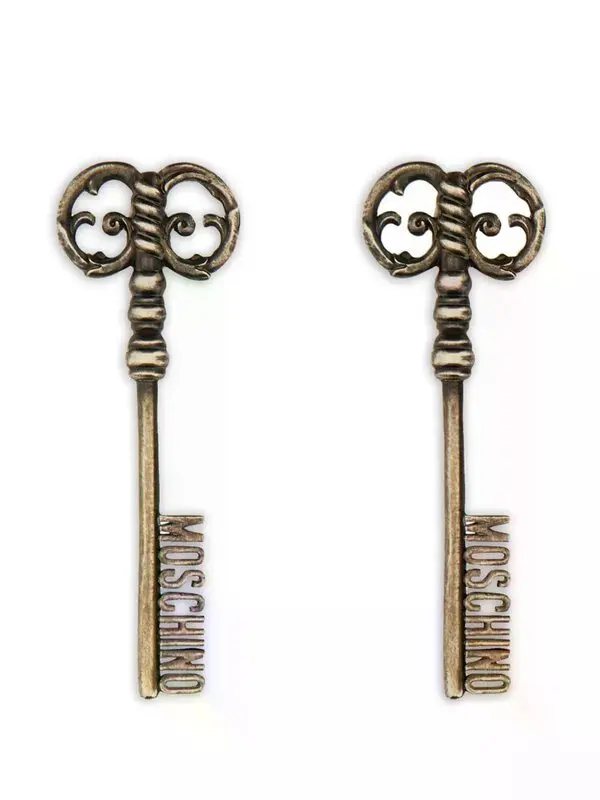 Moschino Key Earrings - Gold