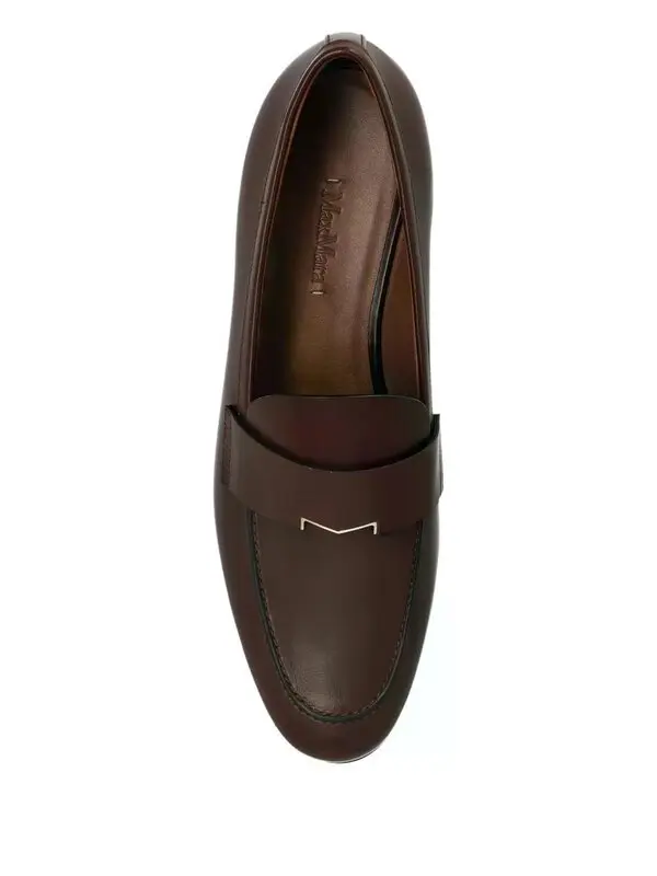 Max Mara Regent Leather Loafers - Brown