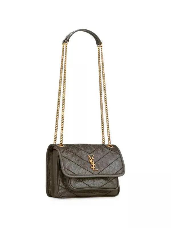 Saint Laurent Mini Niki Leather Shoulder Bag - Green