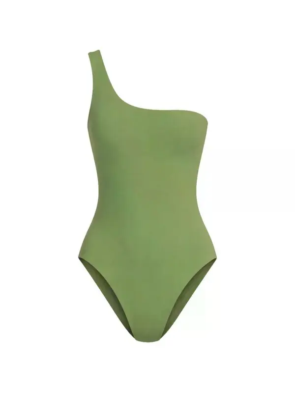 Bond Eye Reversible One-shoulder One-piece Swimsuit - Green