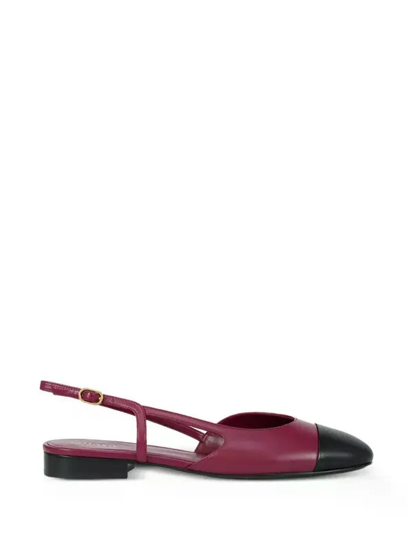 POTAMY Cap-toe Strap Ballet Flats - Red