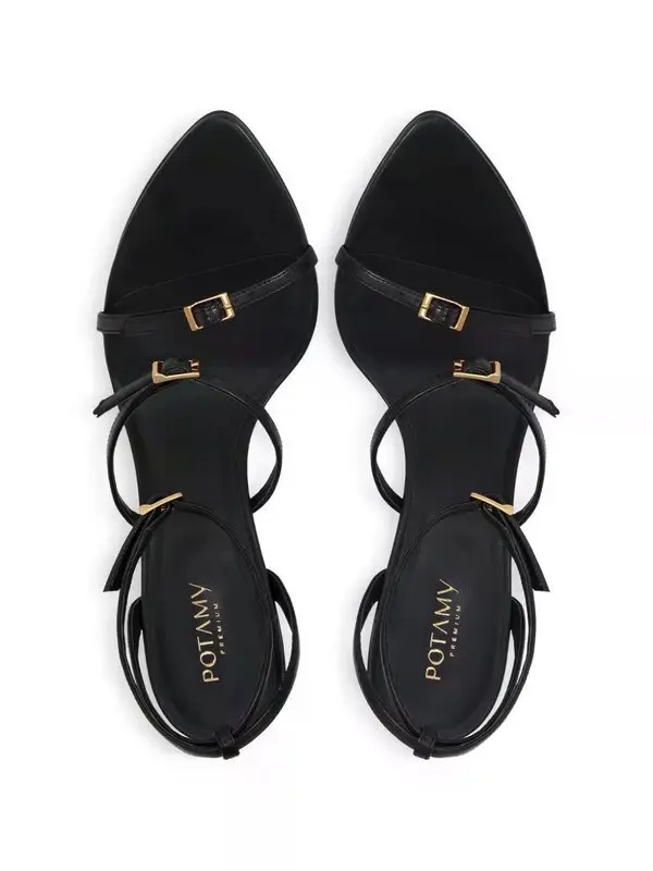 POTAMY Buckle Strap Sandals - Black