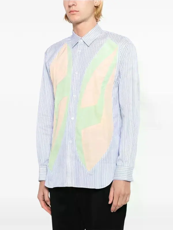 Comme Des Garçons Striped Patchwork Shirt