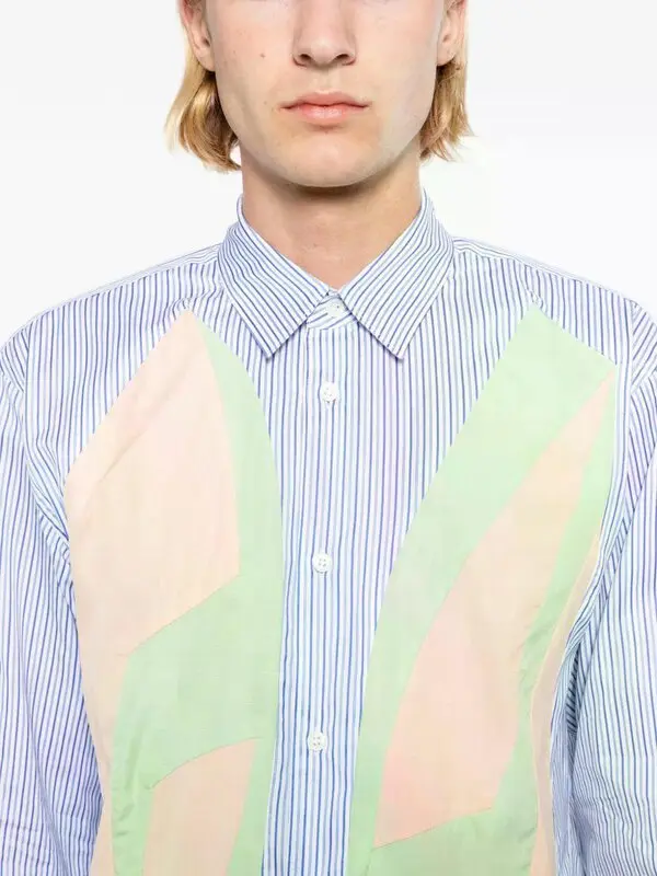 Comme Des Garçons Striped Patchwork Shirt