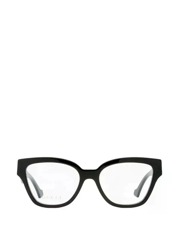 Gucci Interlocked Logo Square Eyeglasses - Black