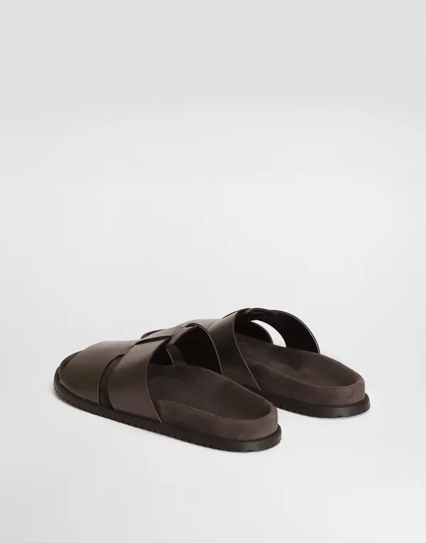 Dolce & Gabbana Calfskin Sandals - Brown