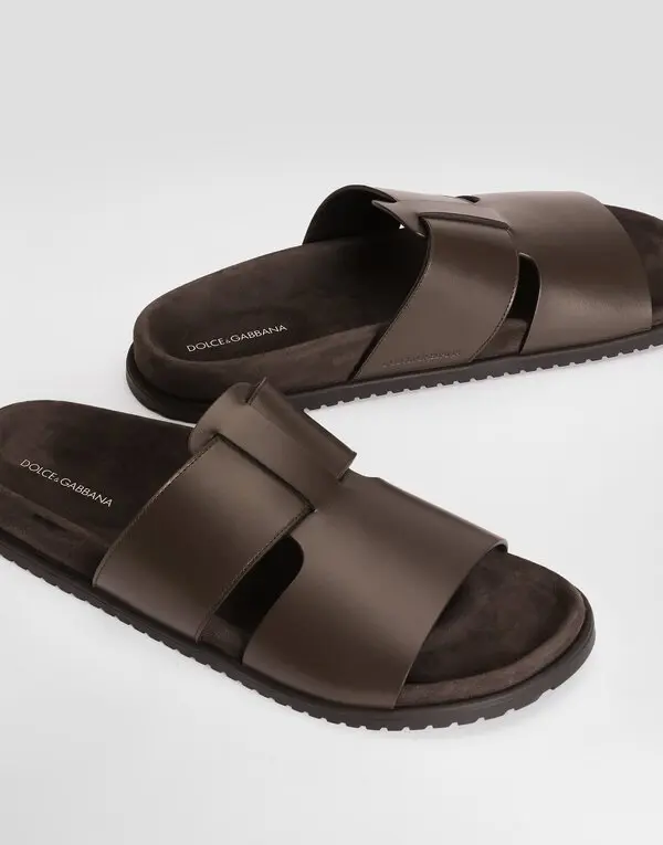 Dolce & Gabbana Calfskin Sandals - Brown