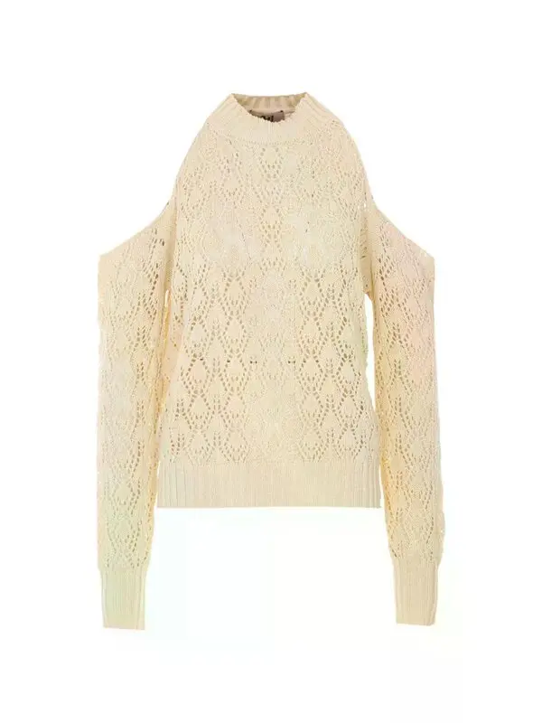 ANIYE BY Cut-out Diamond Pattern Sweater - Neutrals