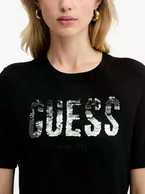 Guess Sequin Short-sleeve T-shirt - Black