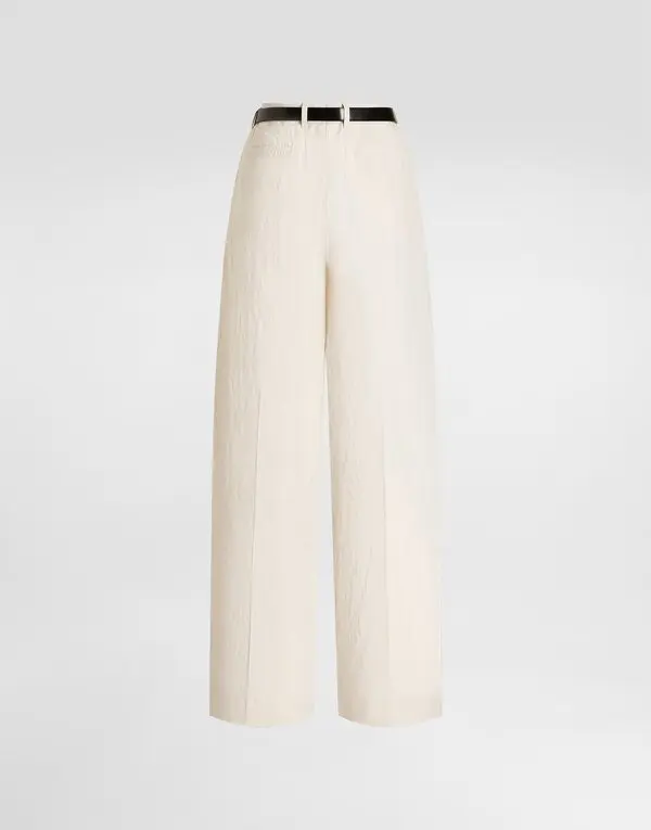 Dolce & Gabbana Rustic Cotton And Linen Canvas Trousers - White