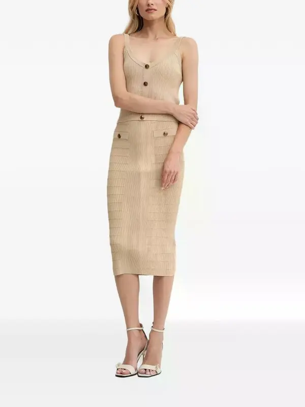 Guess Emmie Button Ribbed Top