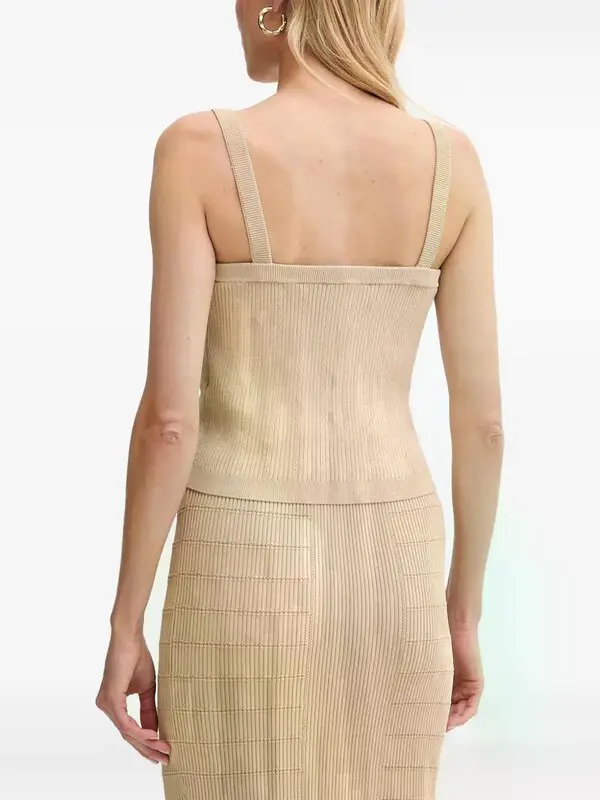 Guess Emmie Button Ribbed Top