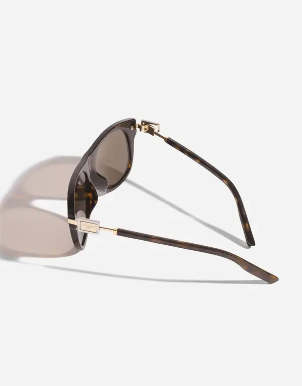 Dolce & Gabbana Metal Plaque Sunglasses - Brown