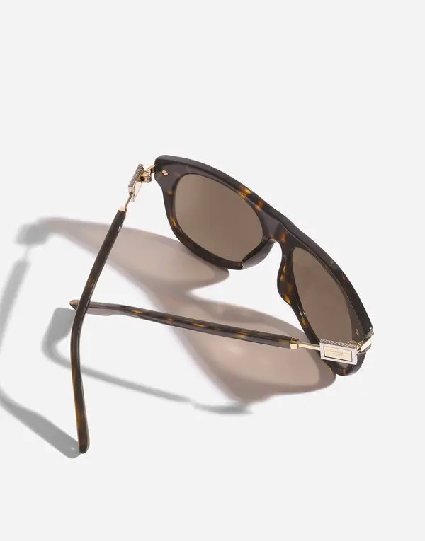 Dolce & Gabbana Metal Plaque Sunglasses - Brown