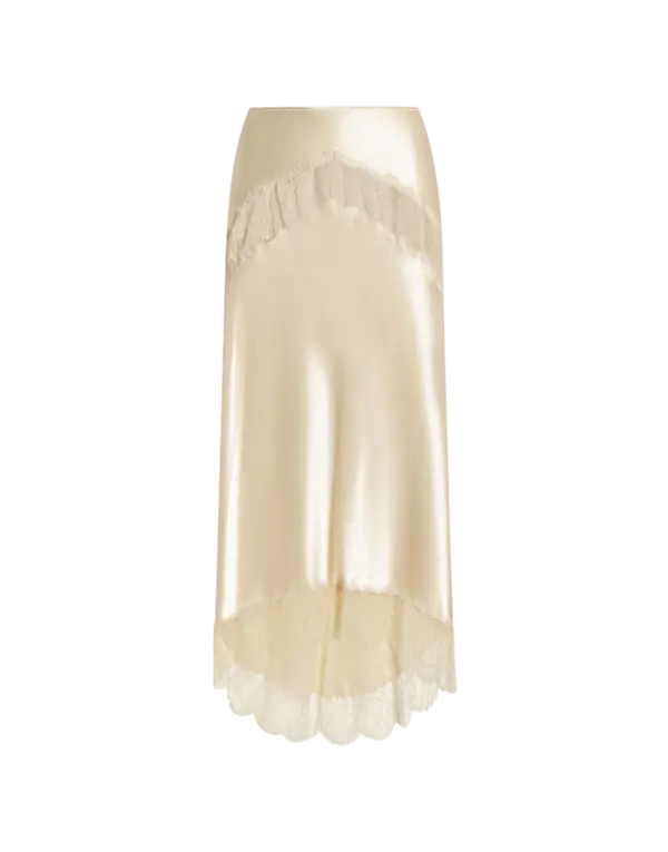 Dolce & Gabbana Silk Satin Skirt - Beige