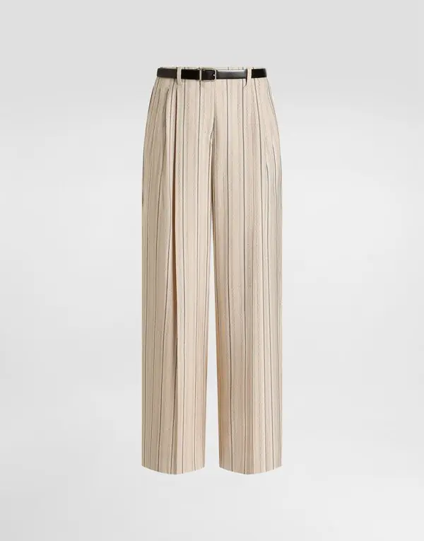 Dolce & Gabbana Pinstripe Wide Leg Trousers