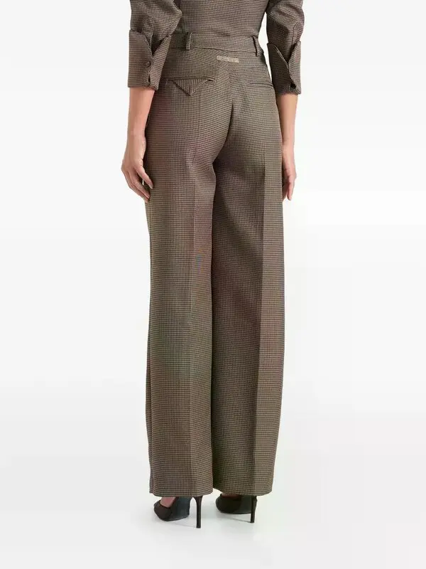 Manière De Voir Julie Houndstooth Pleated Wide Leg Trousers
