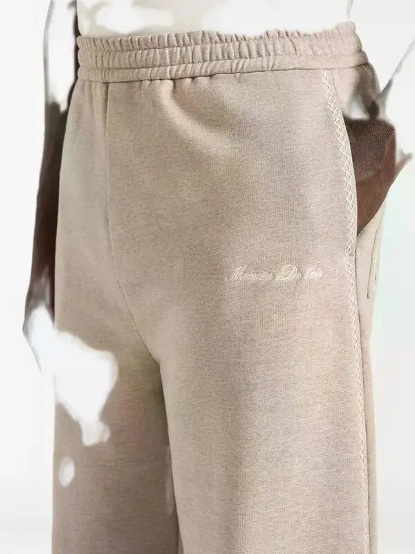 Manière De Voir Maniere De Voir Wide-leg Track Pants With Contrast Whipstitch Detail