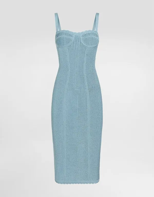 Dolce & Gabbana Openwork Knit Bustier Dress