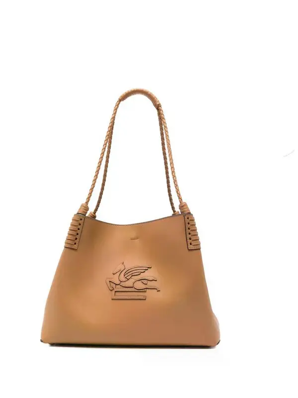 Etro Braided-handle Shoulder Bag - Neutrals