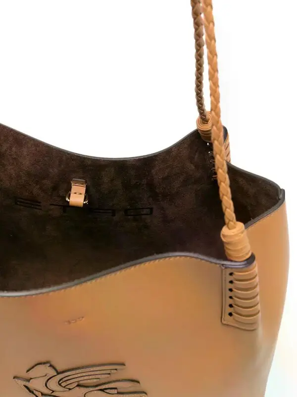 Etro Braided-handle Shoulder Bag - Neutrals