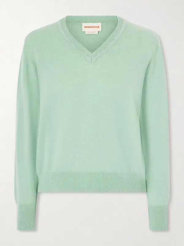 Daughter Slim Cashmere And Cotton-blend Sweater - Green
