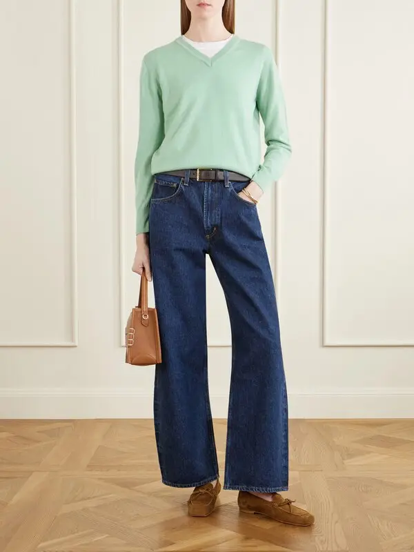&daughter Slim Cashmere And Cotton-blend Sweater - Green