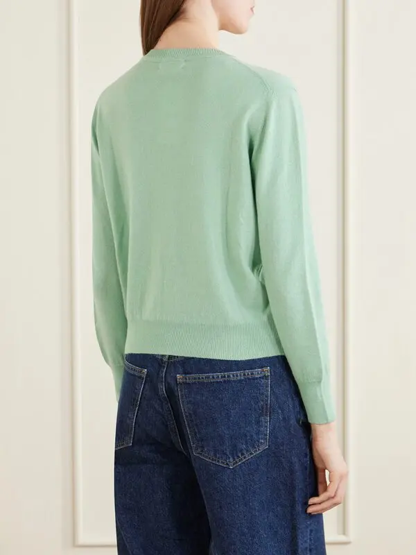&daughter Slim Cashmere And Cotton-blend Sweater - Green
