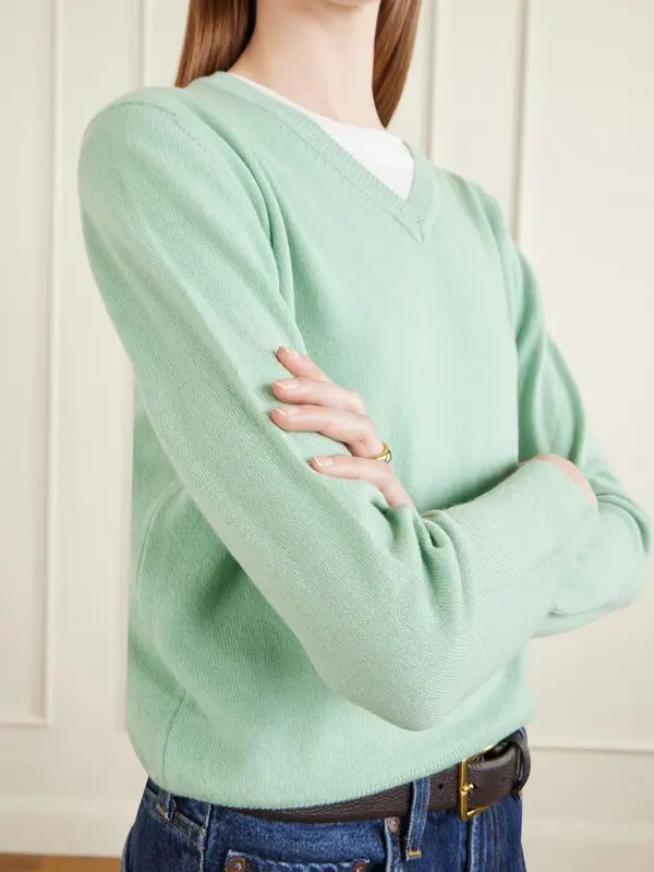 &daughter Slim Cashmere And Cotton-blend Sweater - Green