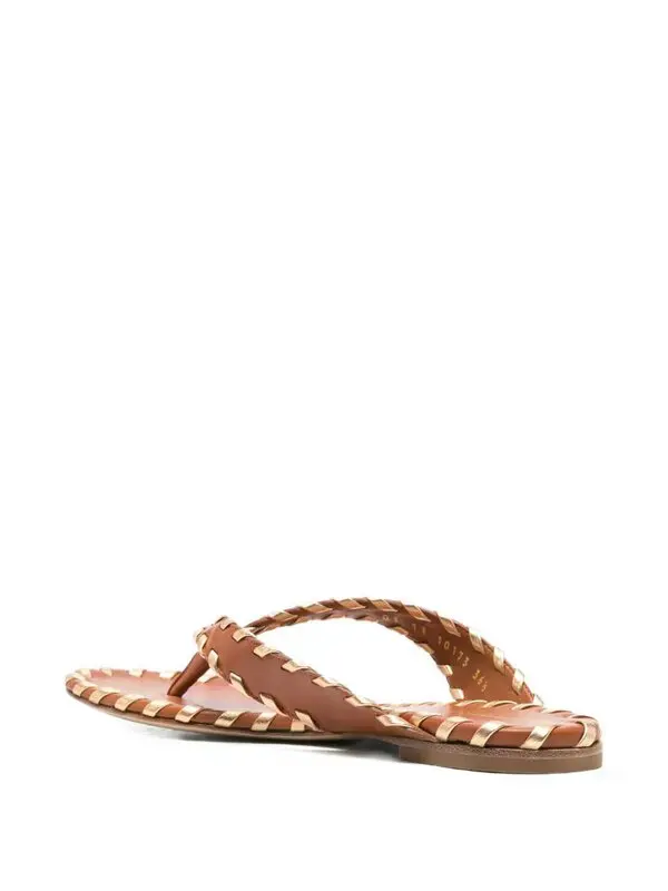 GIANVITO ROSSI Woven Leather Sandals - Brown
