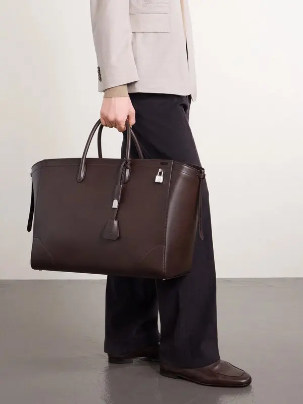 Dunhill Century 45 Patina-leather Weekend Bag