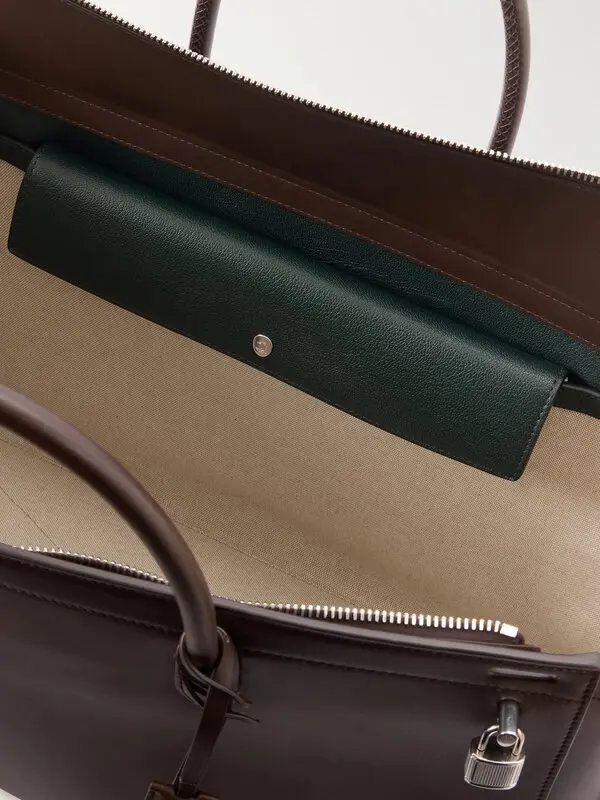 Dunhill Century 45 Patina-leather Weekend Bag