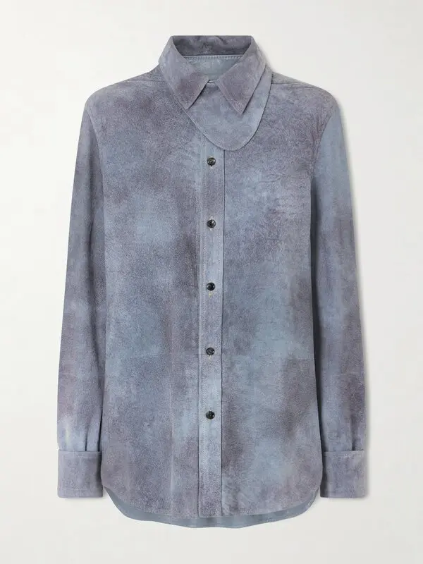 Bottega Veneta Suede Shirt - Blue