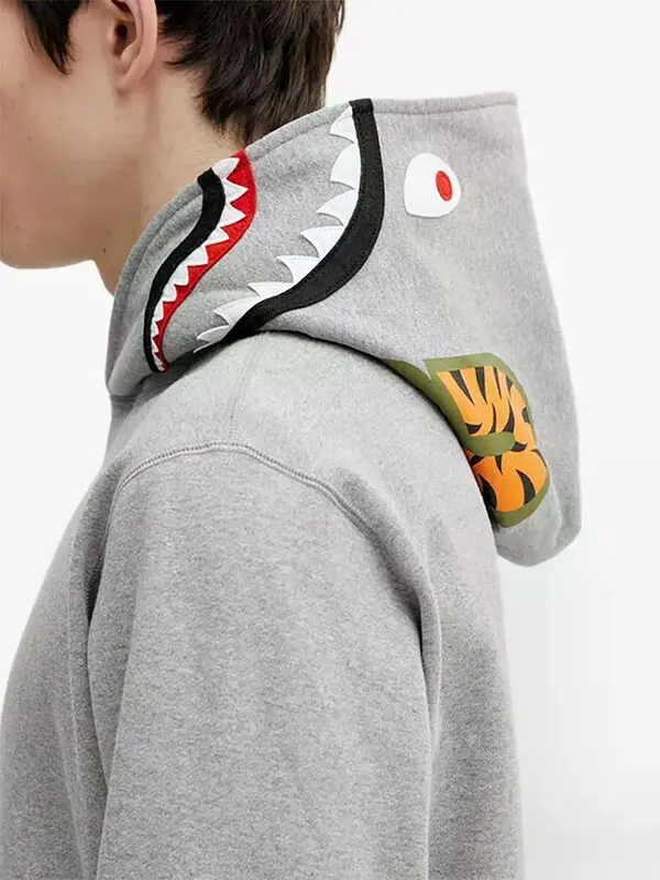 A BATHING APE Shark-print Cotton Hoodie