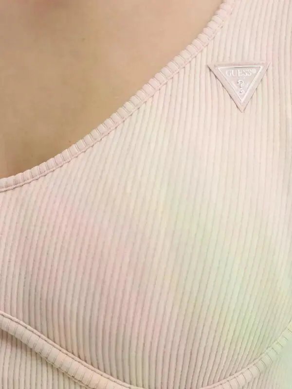 Guess Ribbed V-neck Short Sleeve Top