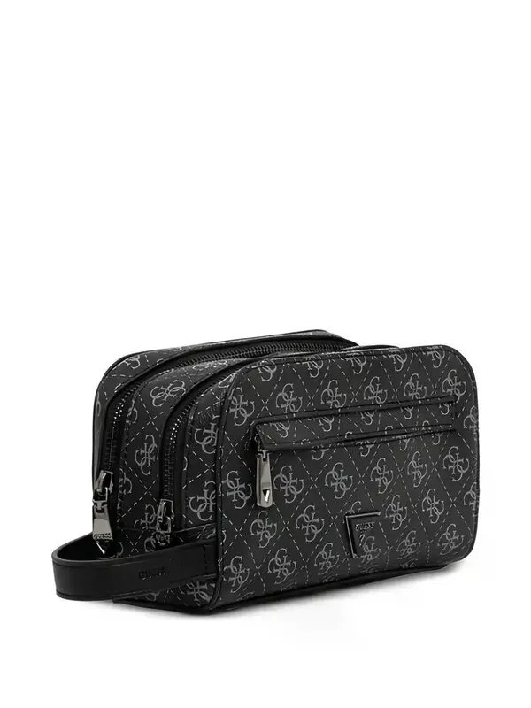 Guess Milano Monogrammed Wash Bag - Black