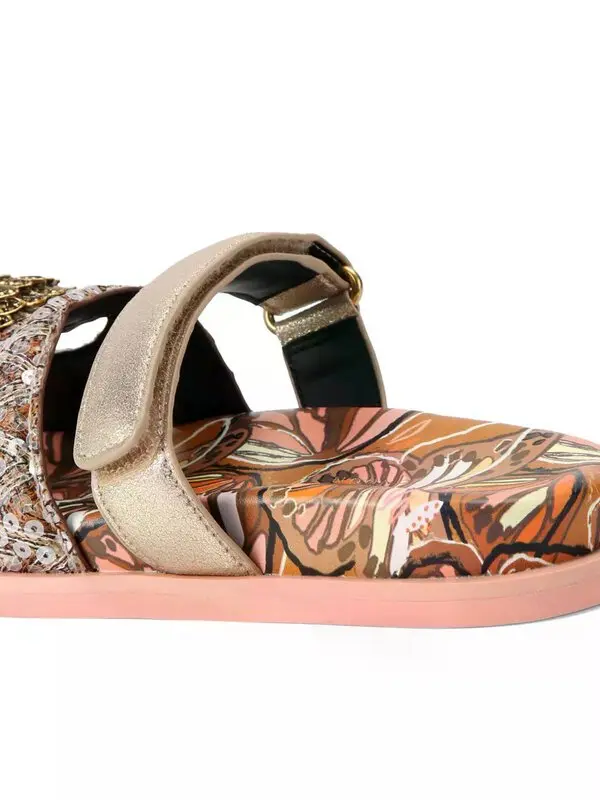 Kurt Geiger Eagle Sequin Cut-out Sandals - Neutrals