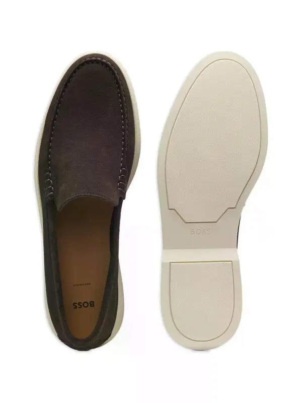 BOSS Suede Stitched Loafers