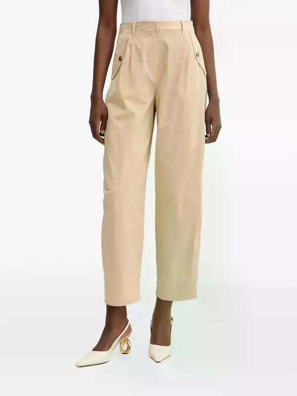 Guess Denise Button-embellished Trousers - Neutrals