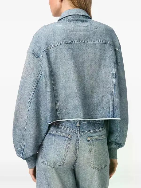 ALLSAINTS Anders Terry Illusion Crop Jacket - Blue