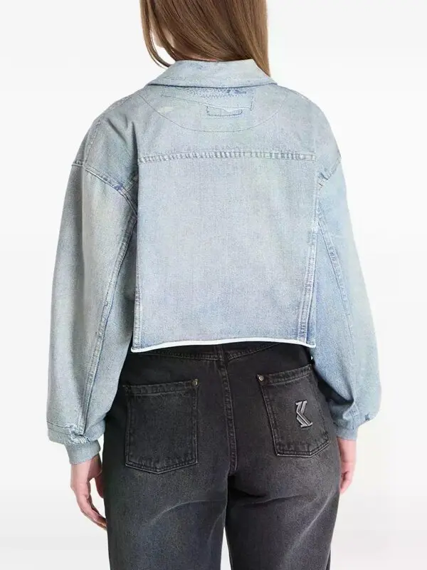 ALLSAINTS Anders Terry Illusion Crop Jacket - Blue