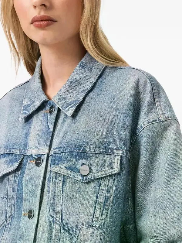 ALLSAINTS Anders Terry Illusion Crop Jacket - Blue
