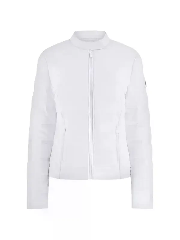 Guess Logo Zip-up Puffer Jacket - White