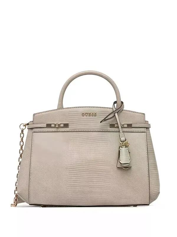 Guess Embossed Handbag With Chain Strap