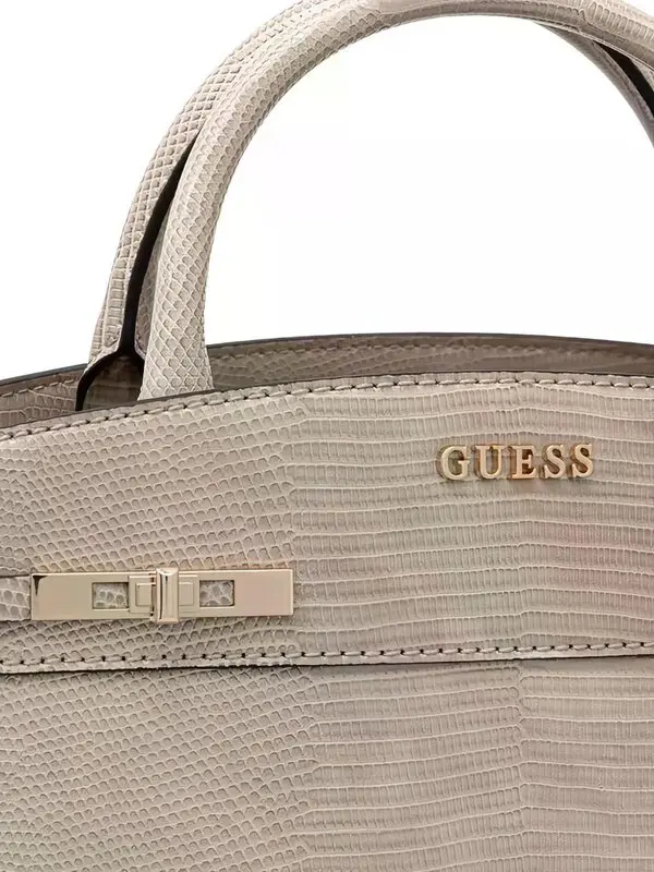 Guess Embossed Handbag With Chain Strap